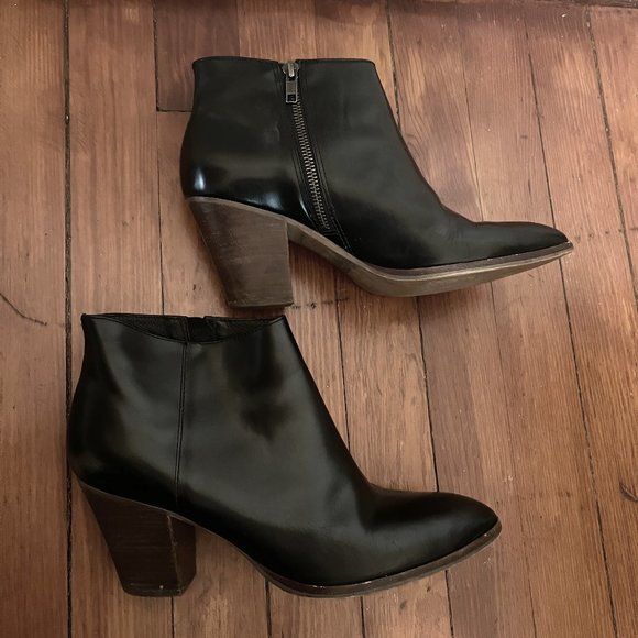 J. Crew | Shoes | J Crew Black Leather Ankle Booties | Poshmark